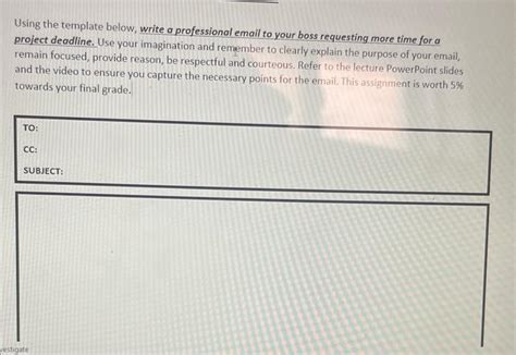 Using The Template Below Write A Professional Email Chegg