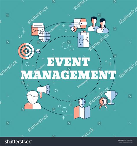 Event Management Concept Icons Vector Illustration Stock Vector Royalty Free 1518083840