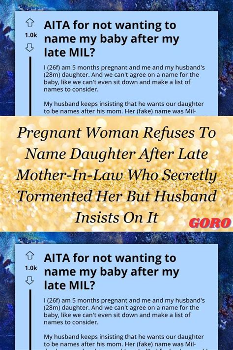 Pregnant Woman Refuses To Name Daughter After Late Mother In Law Who