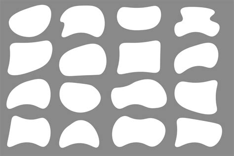 Simple Shape Element Fluid Shape Design Set Of Isolated Abstract Shape On Grey Background