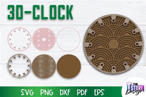 3d Clock Svg Design 3d Clock Laser Cut Design 2955176