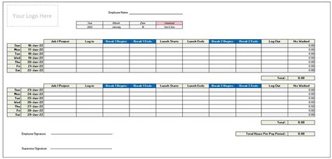 Excel Timecard Template