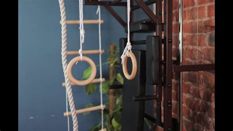 Шведская стенка с блочным тренажером цвет венге Youtube