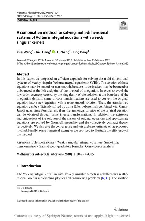 a combination method for solving multi dimensional systems of volterra