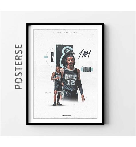 Ja Morant Poster Memphis Grizzlies Nba Print Basketball Inspire Uplift