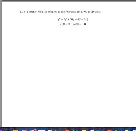 Solved 7 12 Points Find The Solution To The Following