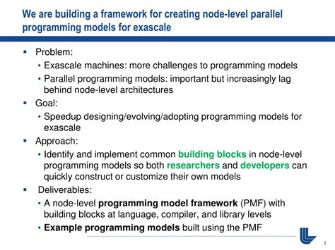 Ppt A Node Level Programming Model Framework For Exascale Computing