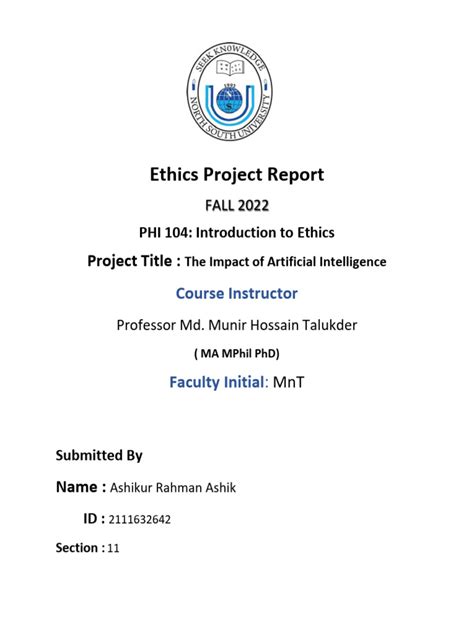 Ethics Projec Report Fall22 1 Pdf Artificial Intelligence Intelligence Ai And Semantics