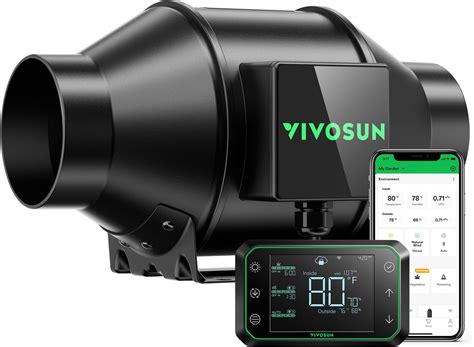 Vivosun Aerozesh S4 Inline Duct Fan And Growhub E42a Temperature Humidity Wifi