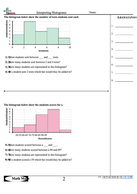 Interpreting Histograms Worksheet Printable Pdf Download
