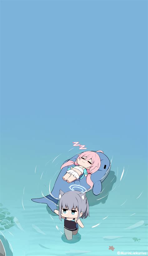 Shiroko And Hoshino Blue Archive Drawn By Marin Liekuriva Danbooru