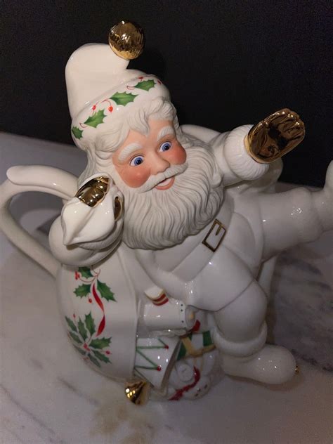 Santa Lenox Teapot Etsy