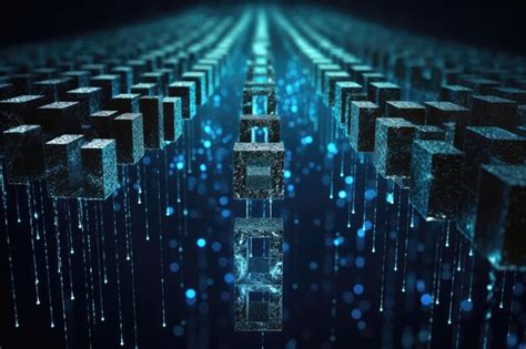 Premium Photo Blockchain Symbol Linked To Binary Code Streams