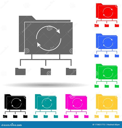 Network Workflow Multi Color Style Icon Simple Glyph Flat Vector Of
