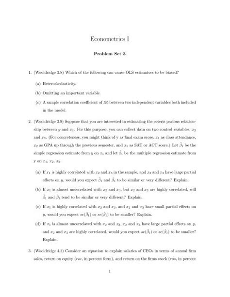 econometrics i