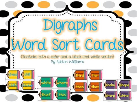 Free Word Sort Set For Digraphs Word Sorts Word Sort Activities Digraph Words