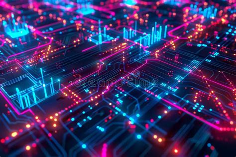 3d Rendered Digital Landscape A Vibrant Visualization Of Futuristic