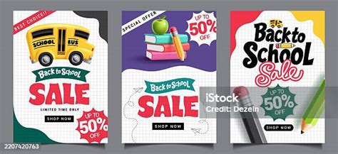 학교 판매 클립 아트 포스터 세트로 돌아 가기 학교 교육 배너 클립 아트 쇼핑을위한 50 할인 프로모션 템플릿 50퍼센트에 대한 스톡 벡터 아트 및 기타 이미지 Istock