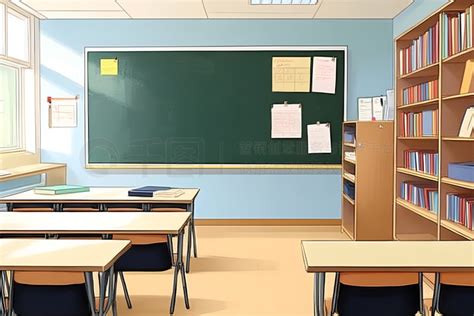 清新ai数字艺术 Classroom简约卡通风清新明亮教室黑板书架课桌椅插画 Ai平面元素免费下载 Png格式 4032像素 编号71590581 千图网