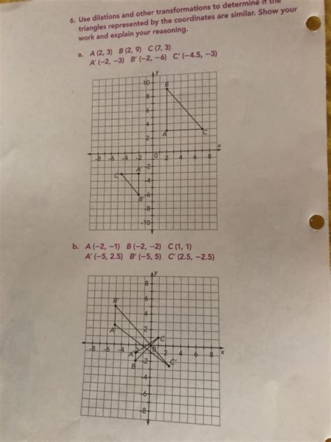 Solved 4 Triangle Abc Was Dilated To Create Triangle Abc