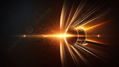 Golden Light Effect Background Of Science And Technology Collision