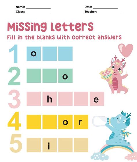 Missing Letters Worksheet Complete The Letters For Number In English