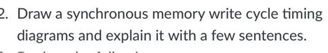Solved 2 Draw A Synchronous Memory Write Cycle Timing