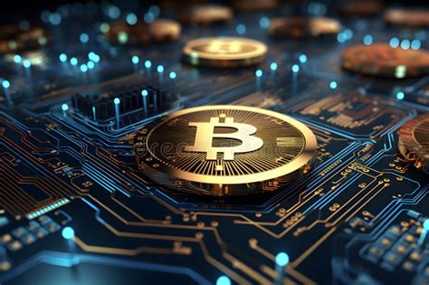 Blockchain Circuit With Computer Information Processor Mind Of A Computer Equipment Stock