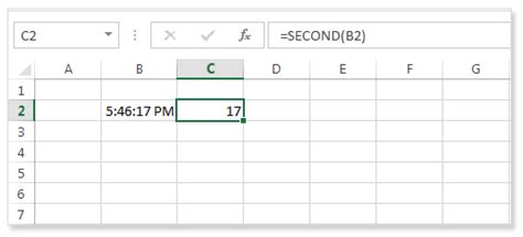 excel second function w3resource