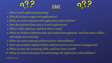 Hacking Web Applications Identifying Common Vulnerabilities And
