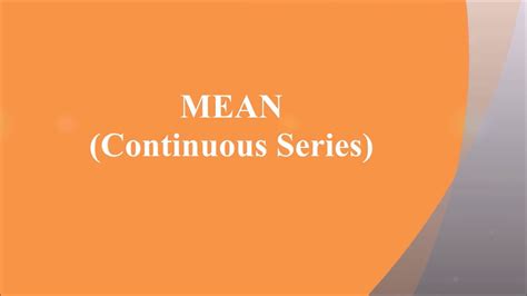 Mean Continuous Series Statistics V H N S N C Autonomous Youtube