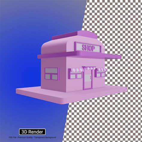 Premium Psd 3d Shop Building