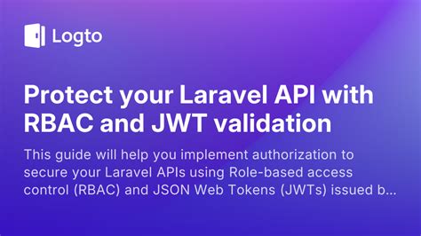 Protect Your Laravel Api With Rbac And Jwt Validation Logto Docs