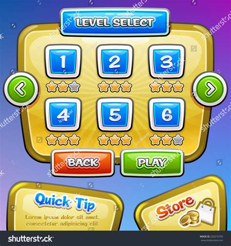 Level Select Game Ui Asset Images Stock Photos Vectors Shutterstock