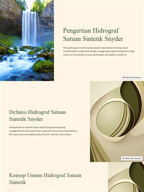 Pengertian Hidrograf Satuan Sintetik Snyder Pdf
