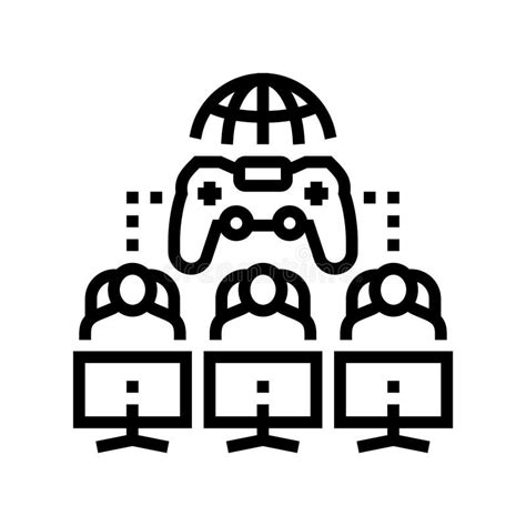 multiplayer games game development line icon vector illustration stock vector illustration of