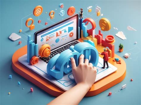 Premium Ai Image 3d Seo Optimization With Rocket For Marketing Social Media Concept Interface