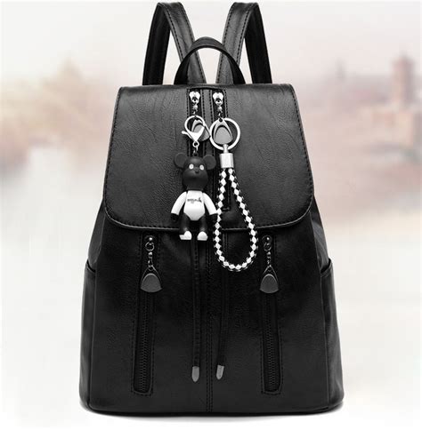 Badu Bg Дамска ежедневна раница от еко кожа с преден джоб и цип Badu Bg