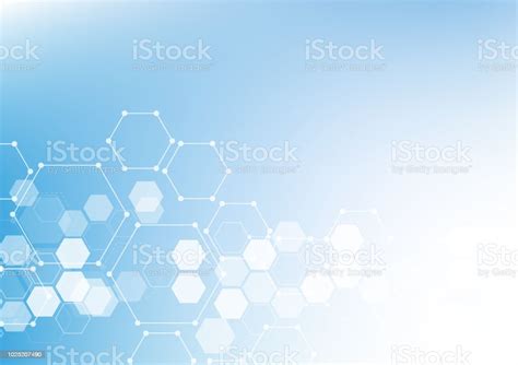 기술 배경 및 과학 스타일에서 추상 육각 분자 구조 의료 디자인입니다 벡터 일러스트 레이 션 건강관리와 의술에 대한 스톡 벡터 아트 및 기타 이미지 Istock