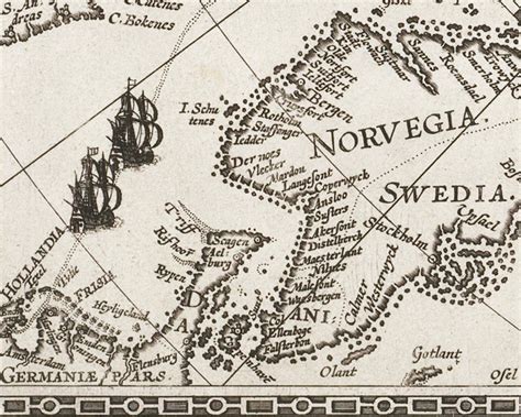 Antique Map Of The North Pole Art Print Vintage Arctic Circle Old Map