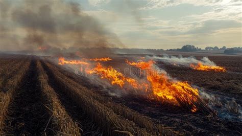 Field Burning For Agriculture Stock Image Image Of Generated Rural