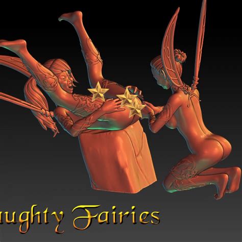 3d Printable Naughty Fairies Shirley And Sybil Erotic Miniature 75 Mm