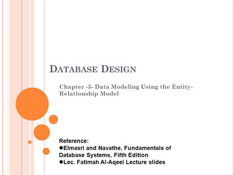 Chapter 3 Data Modeling Using The Entity Relationship Model Ppt