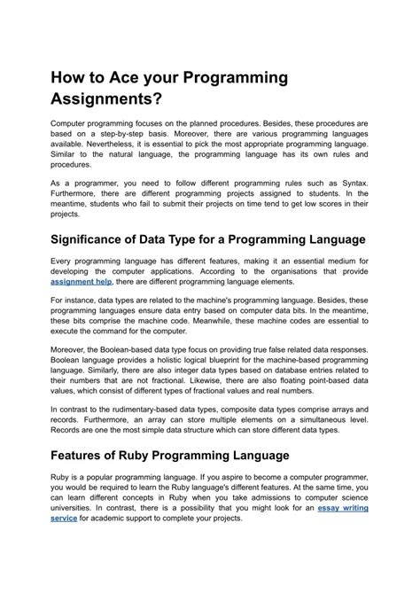 Ppt How To Ace Your Programming Assignments Powerpoint Presentation