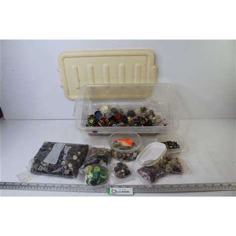 Plastic Container Of Assorted Buttons Bodnarus Auctioneering