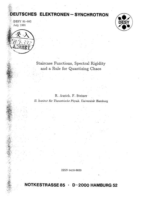 Pdf Staircase Functions Spectral Rigidity And A Rule For Quantizing