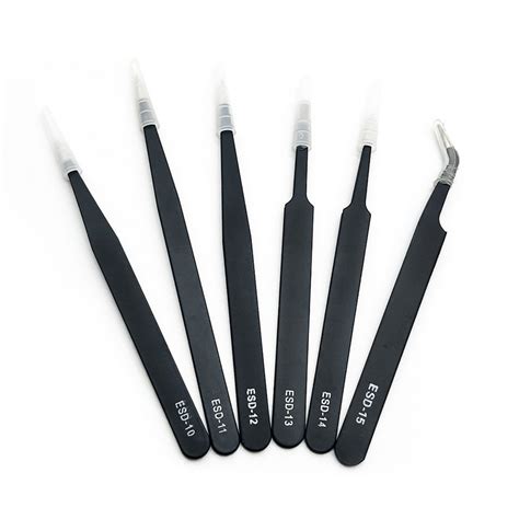 Badu Bg 6 бр Комплект безопасни прецизни пинсети Антистатични пинсети Антистатични Esd