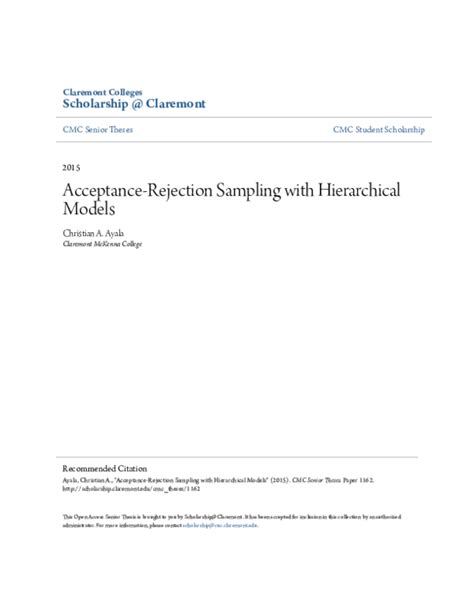 Pdf Acceptance Rejection Sampling With Hierarchical Models