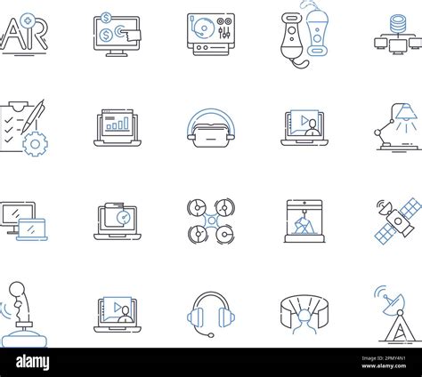 Electronic Production Outline Icons Collection Electronics Production Manufacturing Assembly