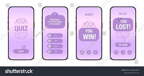 Template Mobile Application Interface Quiz On Stock Vector Royalty Free Shutterstock